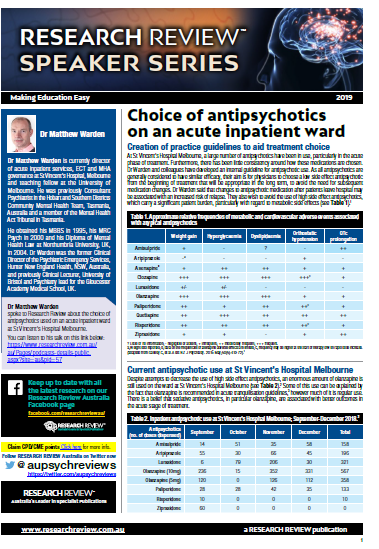 Psychiatry Research Review Australian Free Update | Speaker Series ...