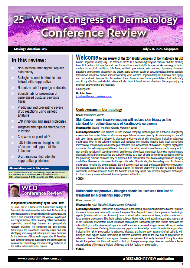 Dermatology Research Review Australian Free Update | 25th World ...