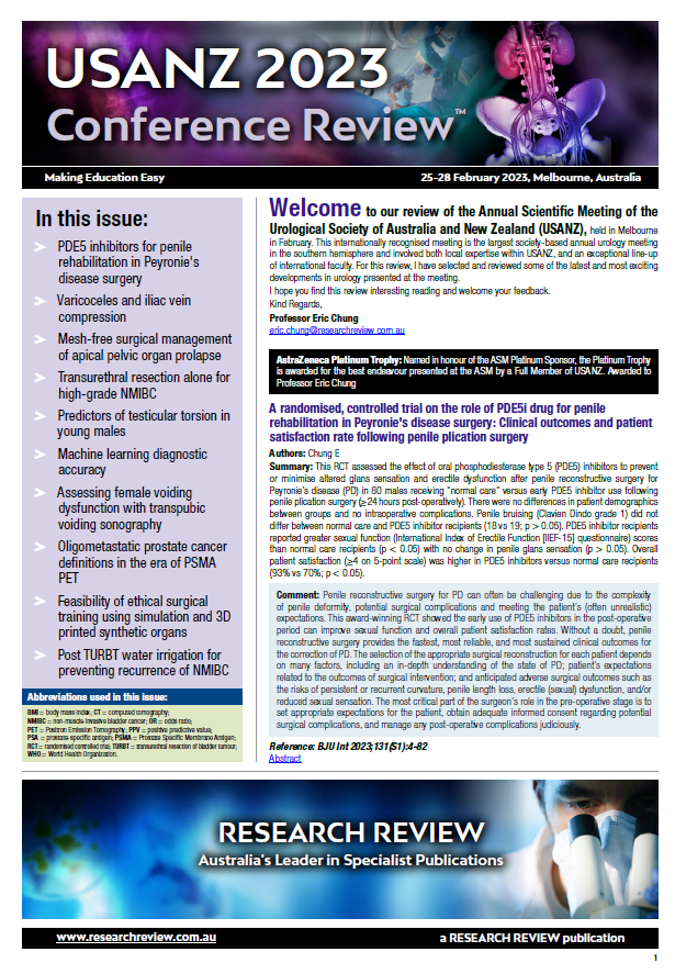 Urology Research Review Australian Free Update | USANZ 2023 Conference Review