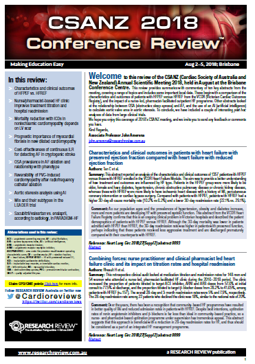 Cardiology Research Review Australian Free Update | CSANZ 2018 ...