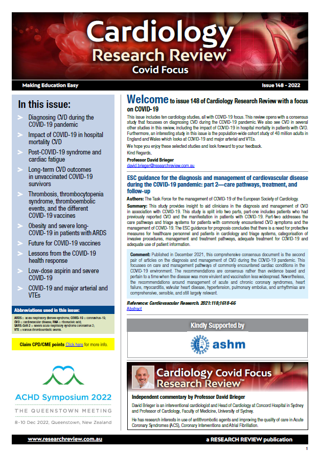 Cardiology Research Review Australian Free Update | Cardiology Research ...