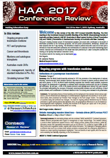 Haematology Research Review Australian Free Update | HAA 2017 ...